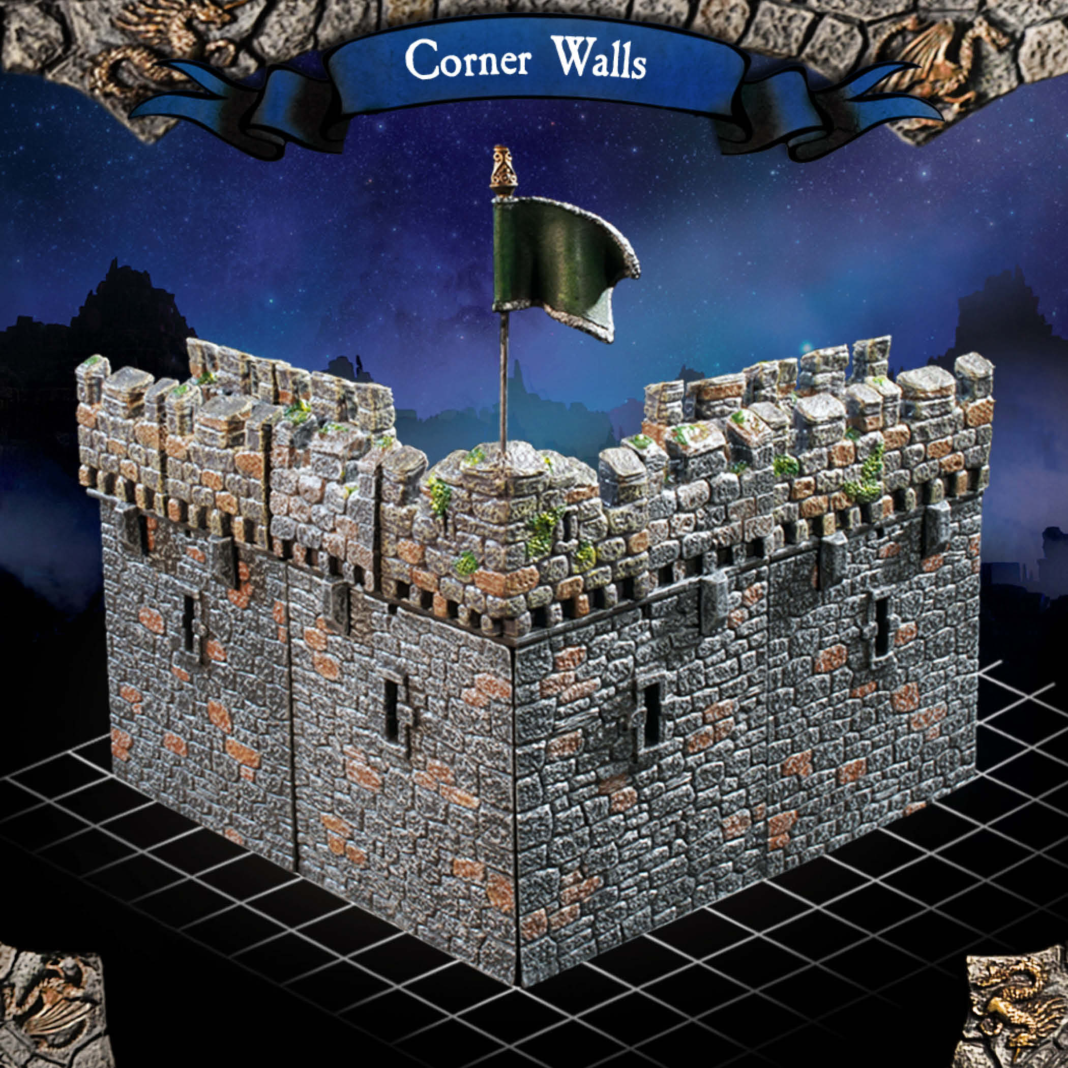 Corner Wall (Painted) – Dwarven Forge