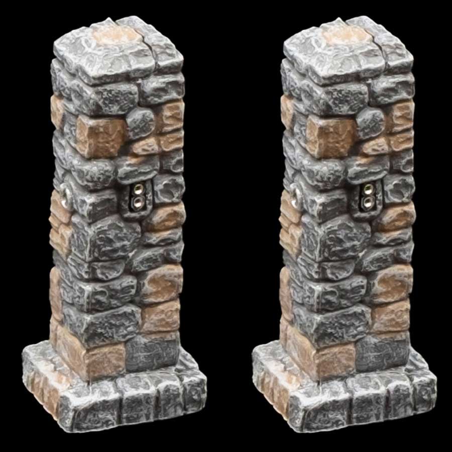 Fieldstone Lantern Post - LED Socket x2 (Unpainted) – Dwarven Forge