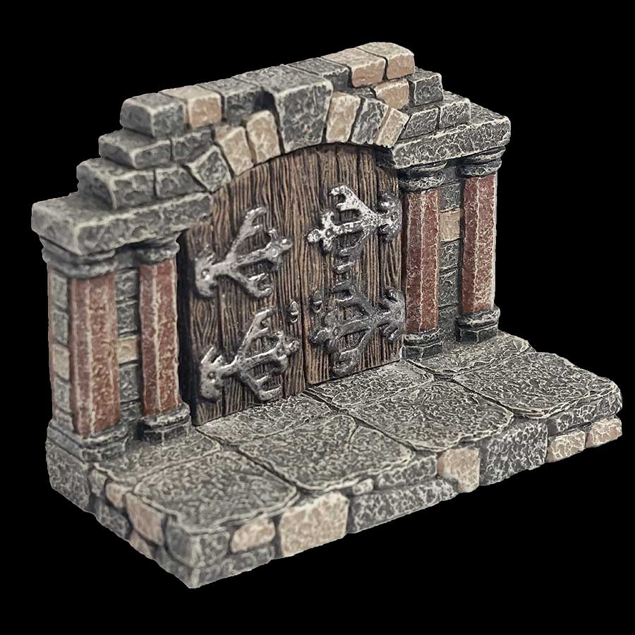 Vaulted Double Door Frame & Wooden Double Doors (Unpainted) – Dwarven Forge