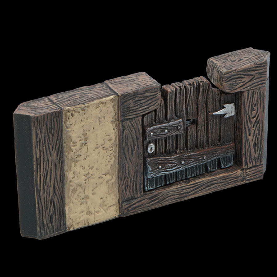 Tudor Offset Door Wall with Ramshackle Door (Painted) – Dwarven Forge