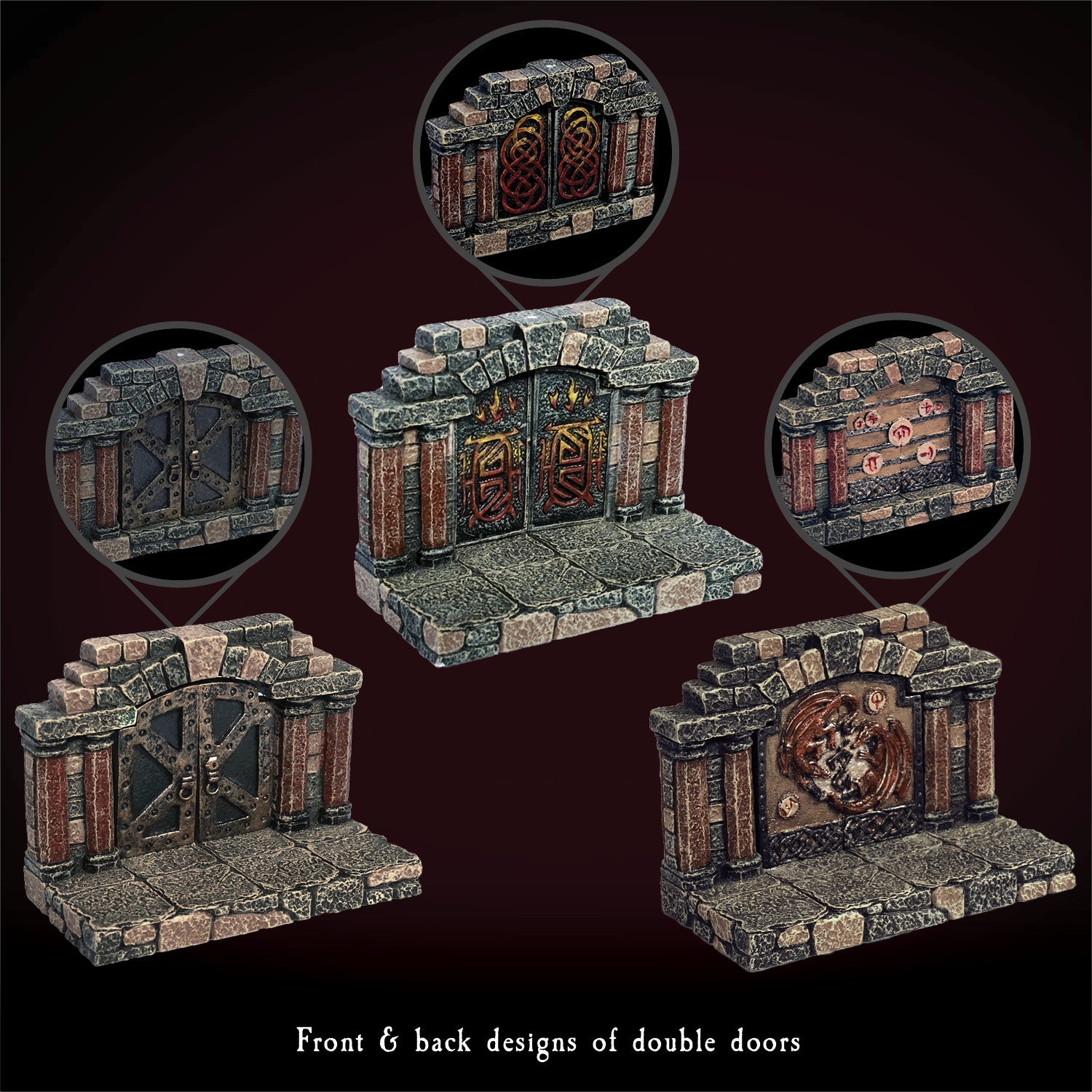 Vaulted Double Doors (Painted) – Dwarven Forge