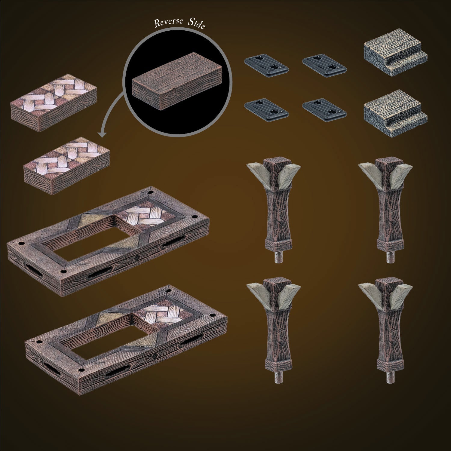 Rustic Wood - Grand Promenade Parquet Floor (Painted) – Dwarven Forge