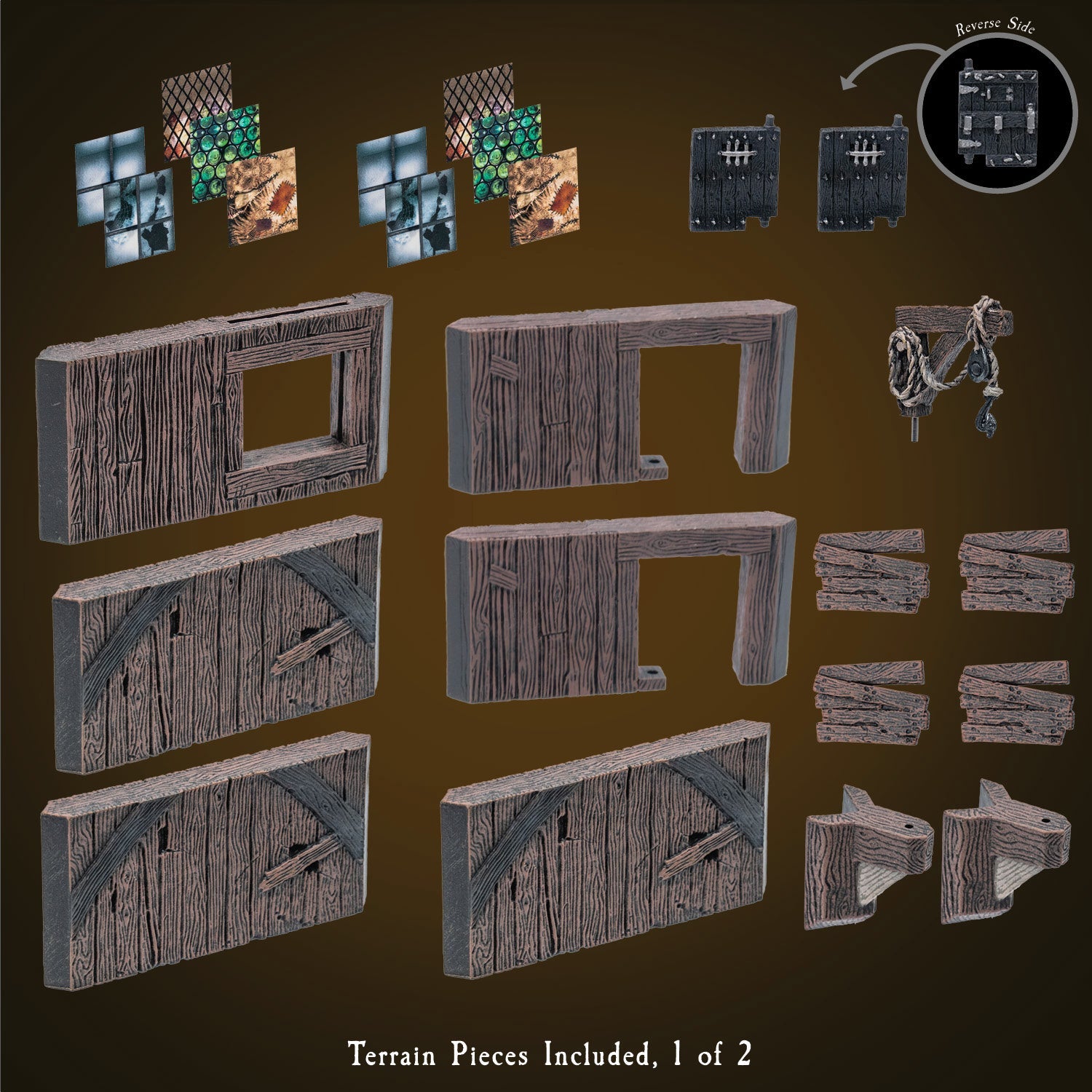 Rustic Wood Core - Dockside Walls & Posts (Painted) – Dwarven Forge