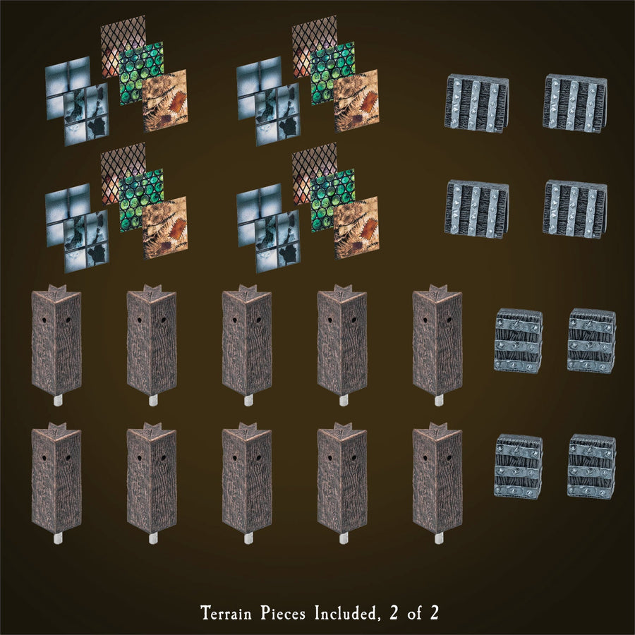 Rustic Wood Core - Fortified Walls & Posts (Painted) – Dwarven Forge