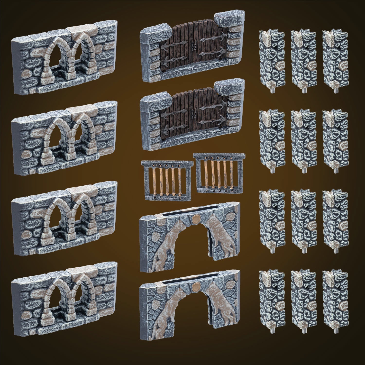 Fieldstone Core - Cathedral Walls & Posts (Painted) – Dwarven Forge