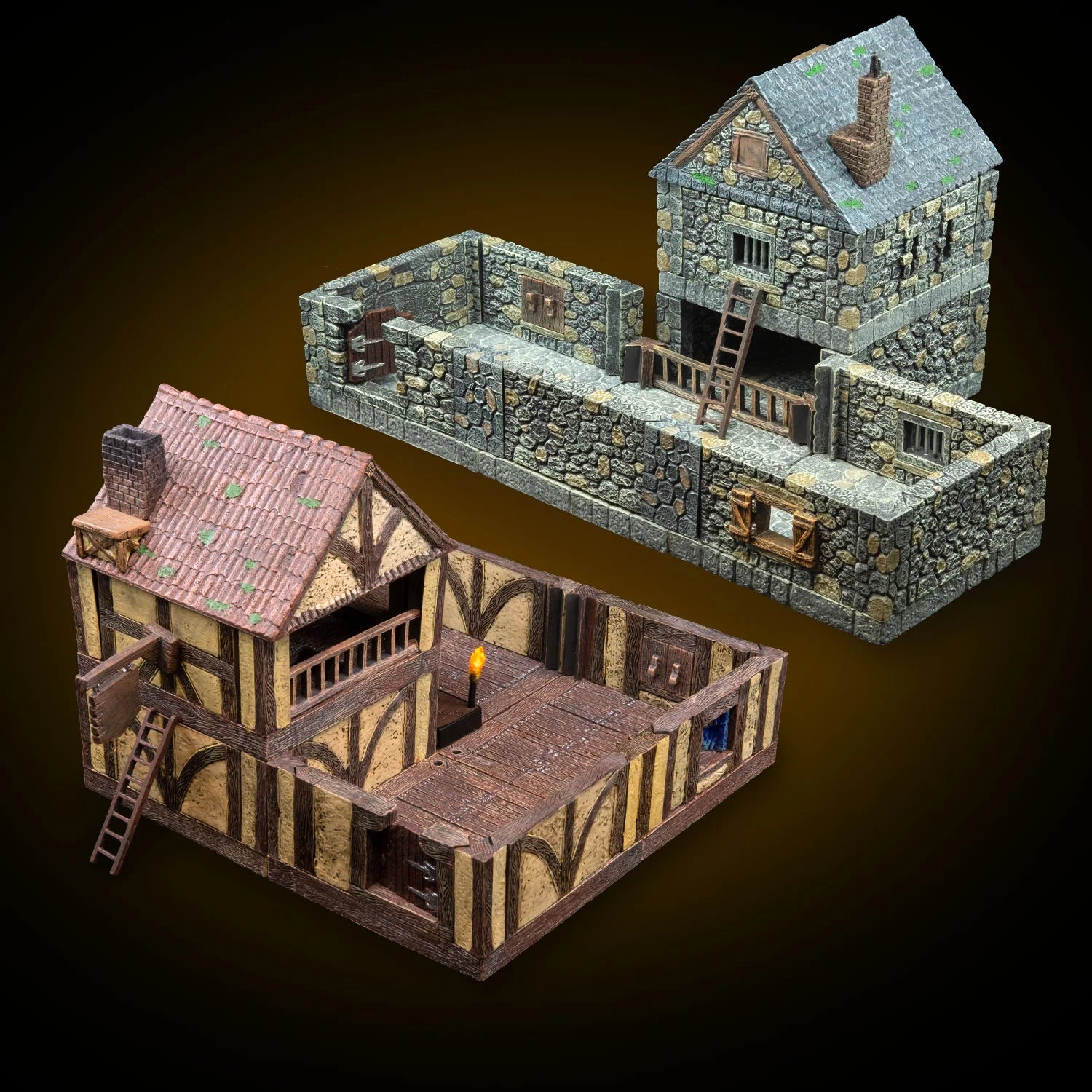 Dwarven Forge D&D Terrain Hamlet Set - Unpainted hamlet D&D Terrain set ...