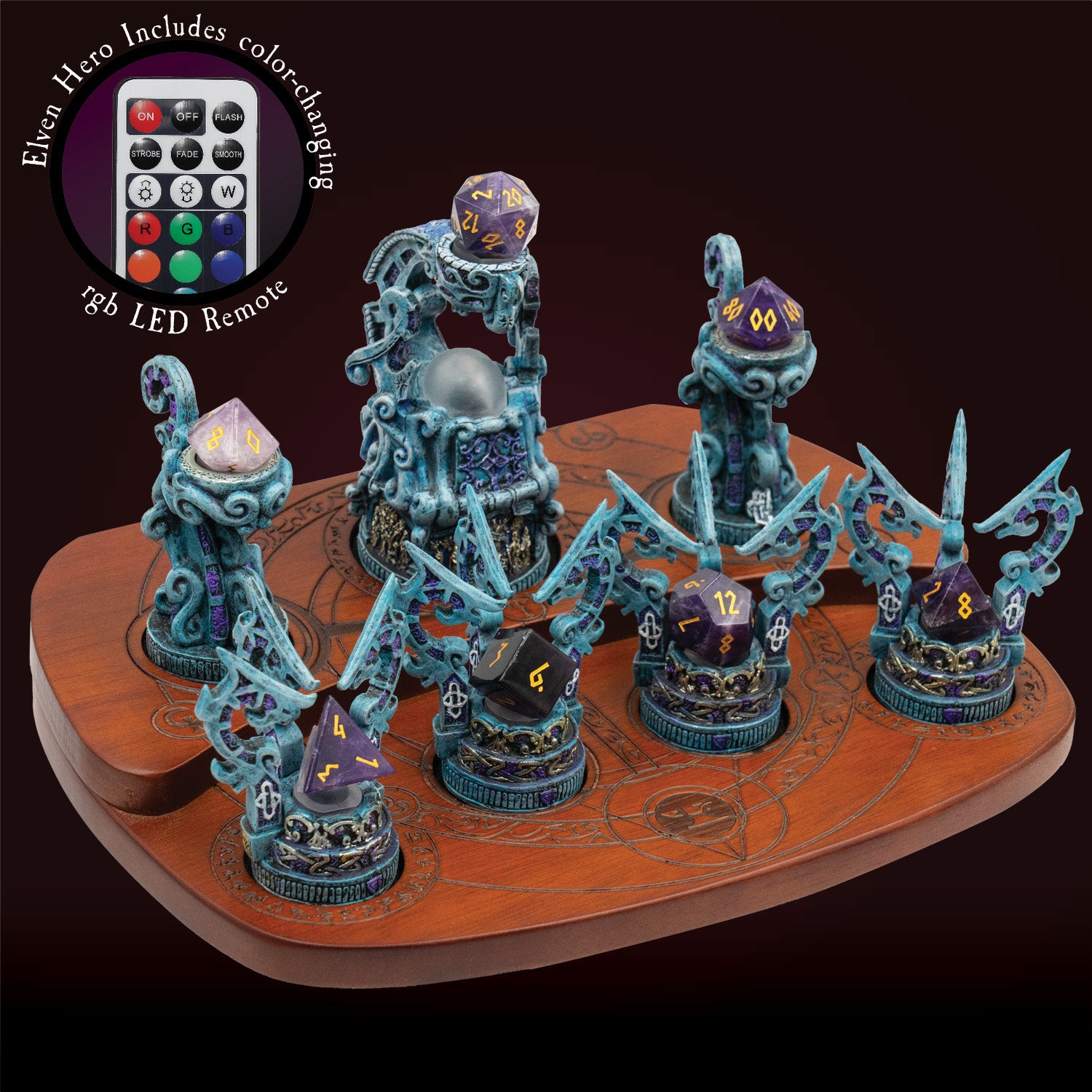 Dice Goblin's Hoard - Elven 7 Die Display Bundle – Dwarven Forge