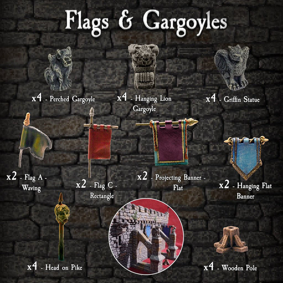 Flags and Gargoyles – Dwarven Forge