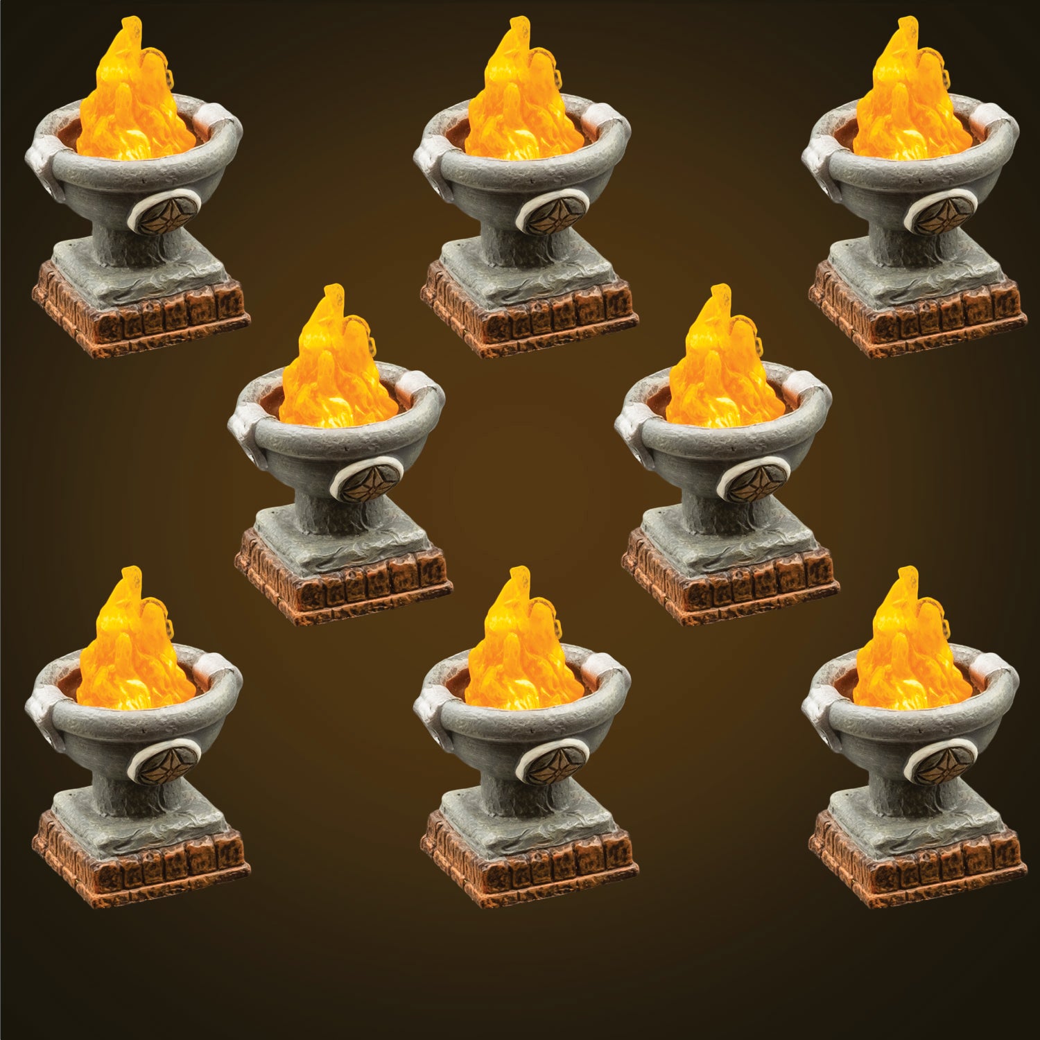 LED Lighted Braziers Add-On Pack (Painted) – Dwarven Forge