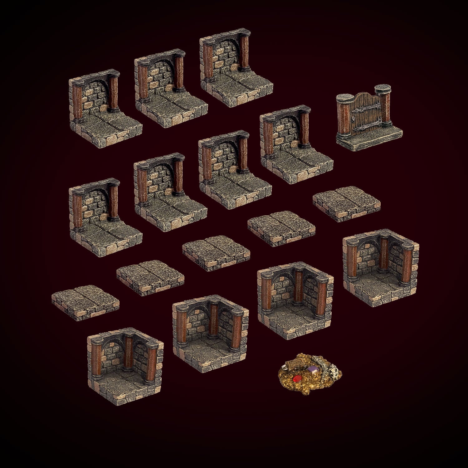 19 Piece Dwarven Forge Starter Set - Hand Painted Core Dungeon Set Cast in Indestructible ...