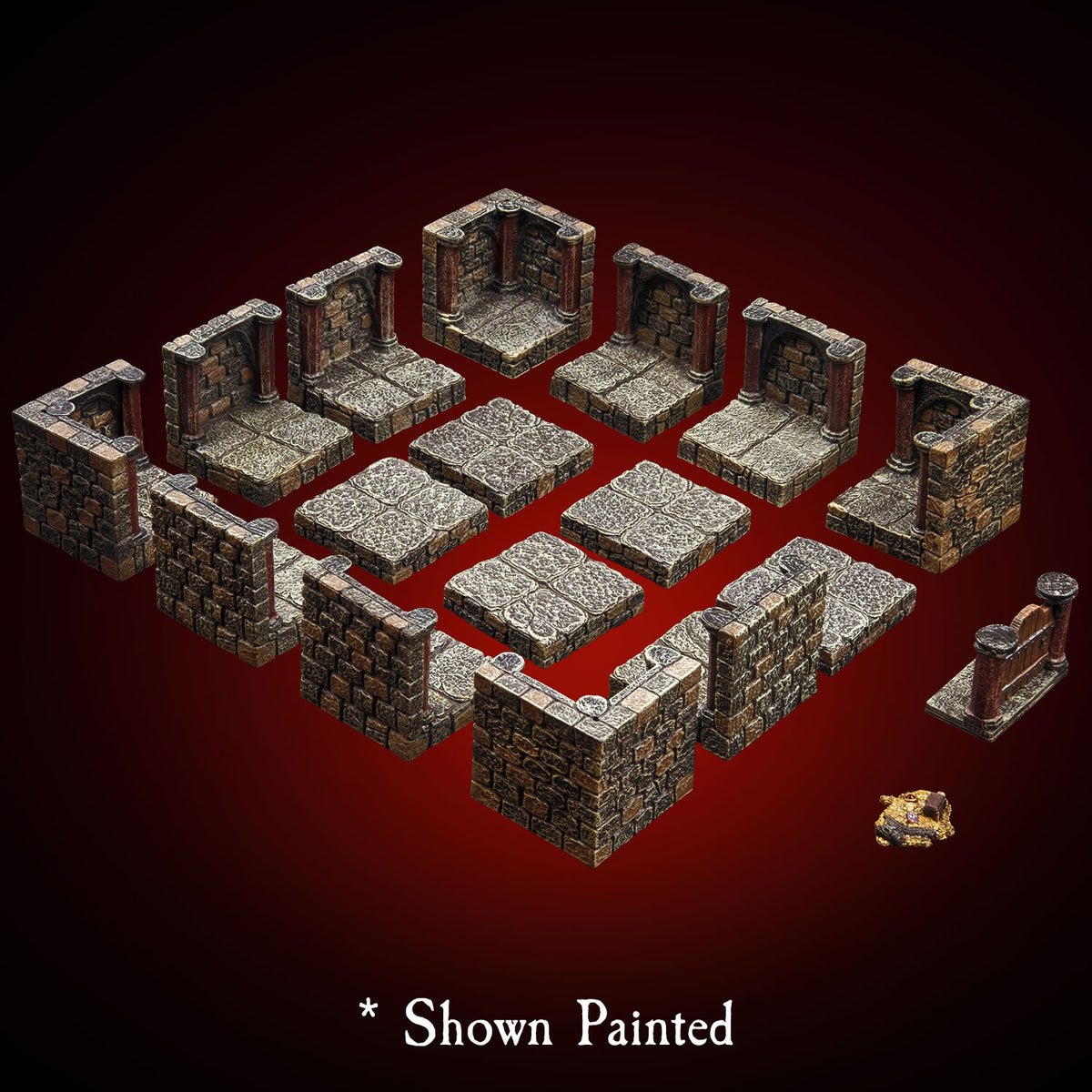 19 Piece Dwarven Forge Starter Set - Unpainted Core Dungeon Set Cast in ...