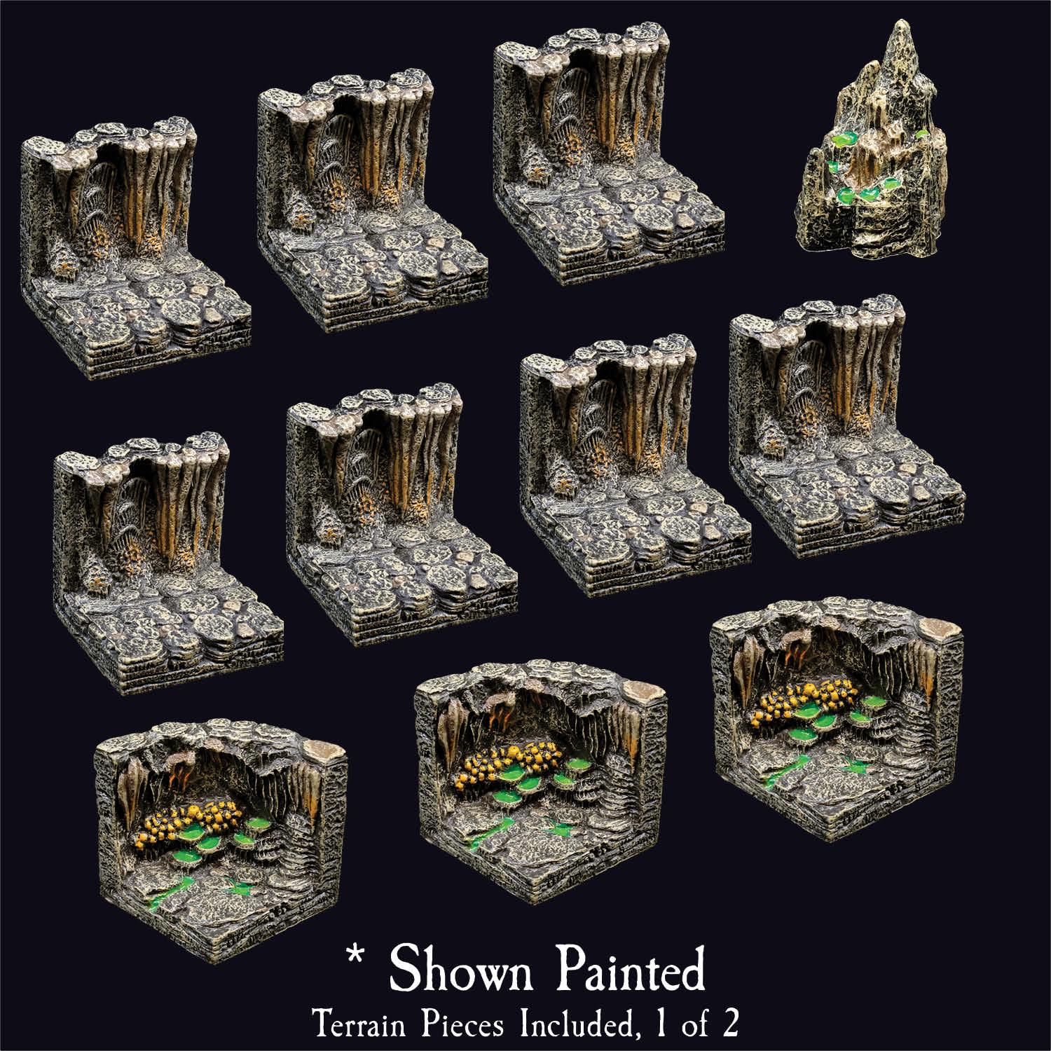 Dwarven Forge Starter Cavern - Unpainted Modular Starter D&D Terrain Cavern, Walls, Floors ...