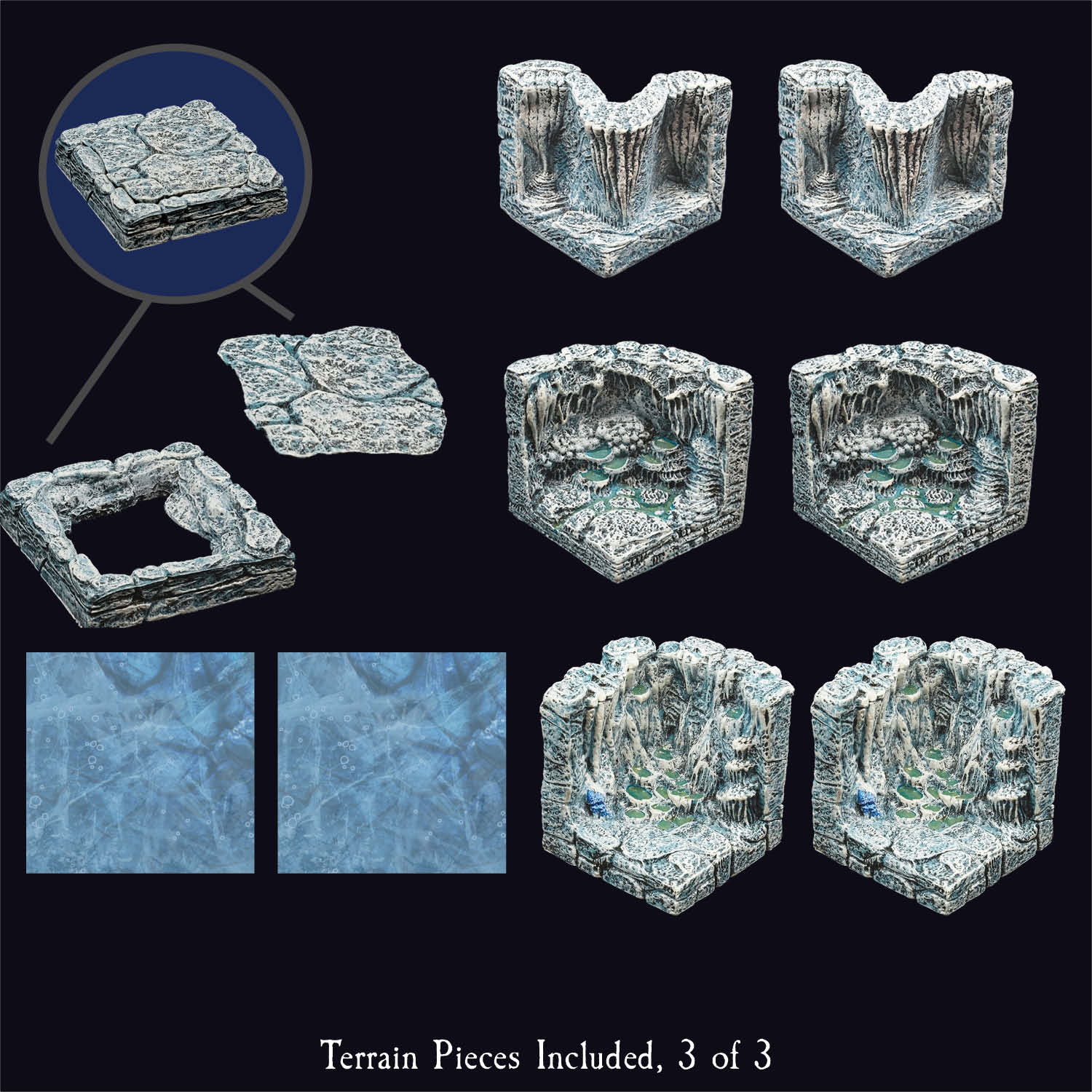 Dwarven Forge Core Ice Cavern Set - Hand Painted Caverns D&D Terrain Core set - perfect way to ...