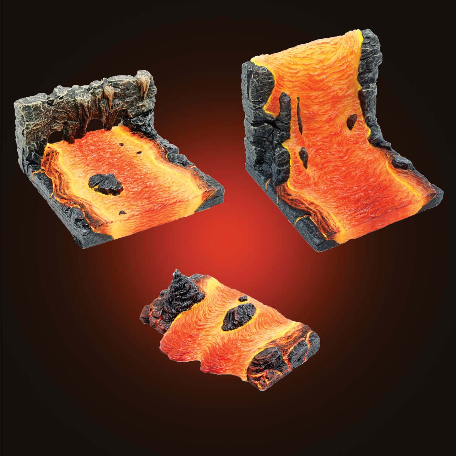 Magma River Features (Painted) – Dwarven Forge