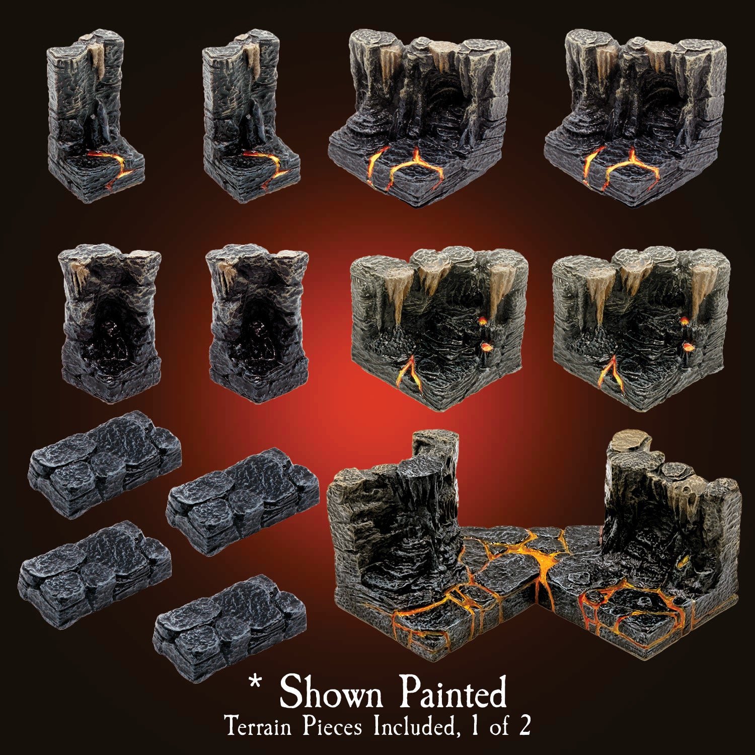 Dwarven Forge Advanced Core Hellscape - Unpainted Modular D&D Terrain