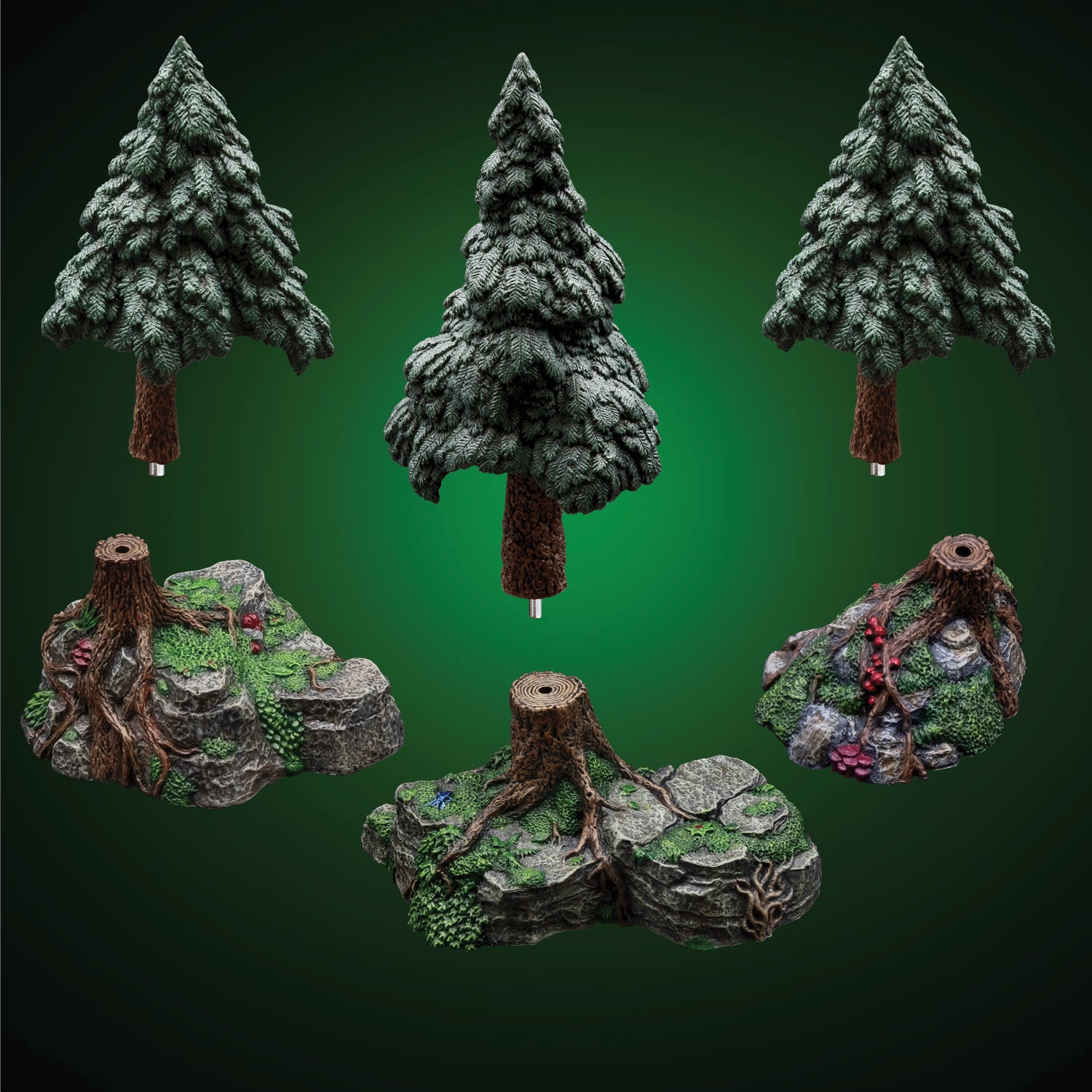 Conifer Tree Pack (Painted) – Dwarven Forge