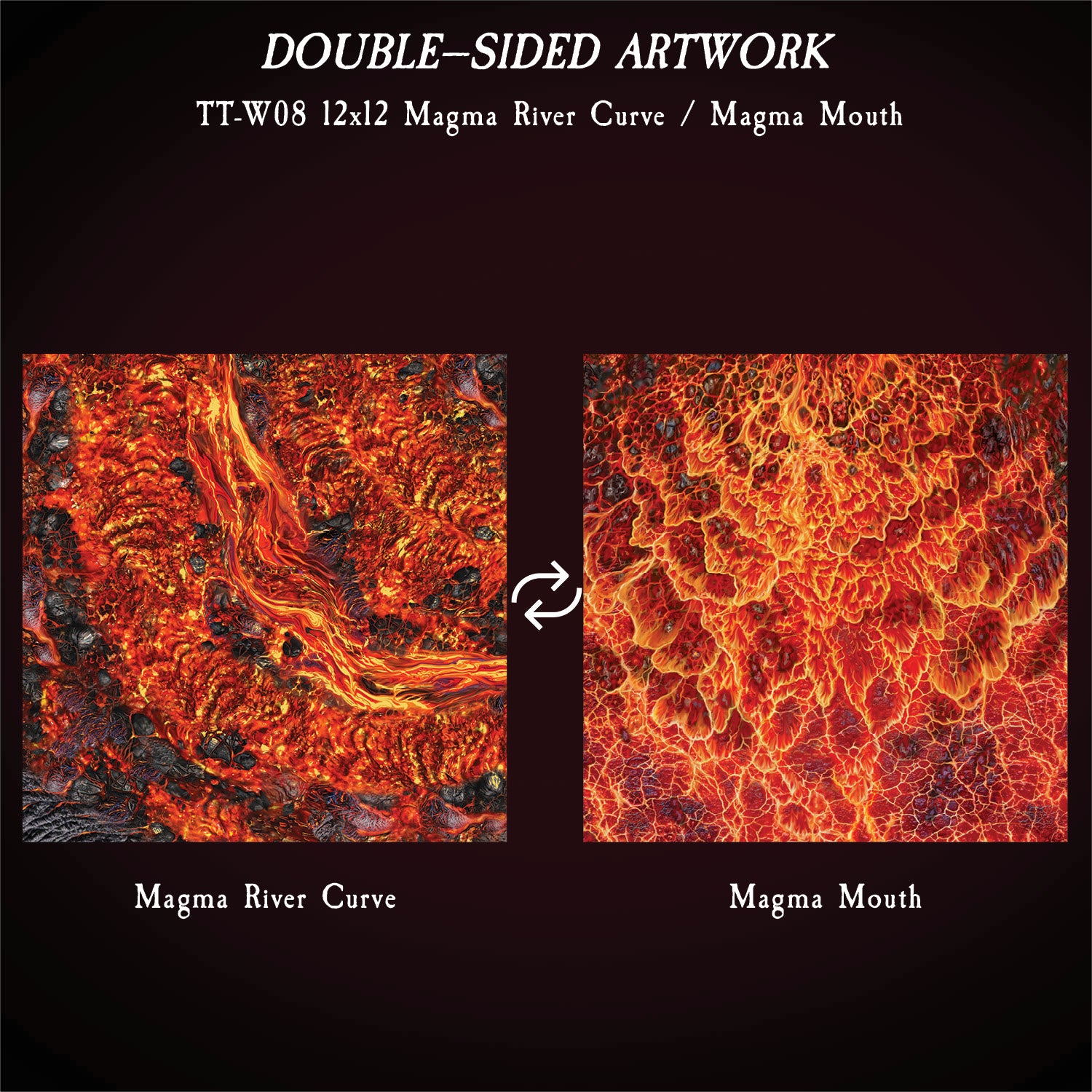 Terrain Tray Single 12" x 12": Magma River Curve/Magma Mouth – Dwarven ...